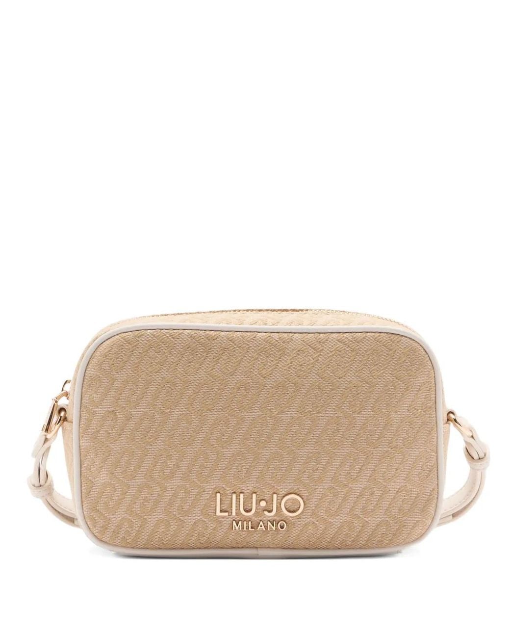 Liu Jo Small Jacquard Logo Crossbody Bag in Natural | Lyst