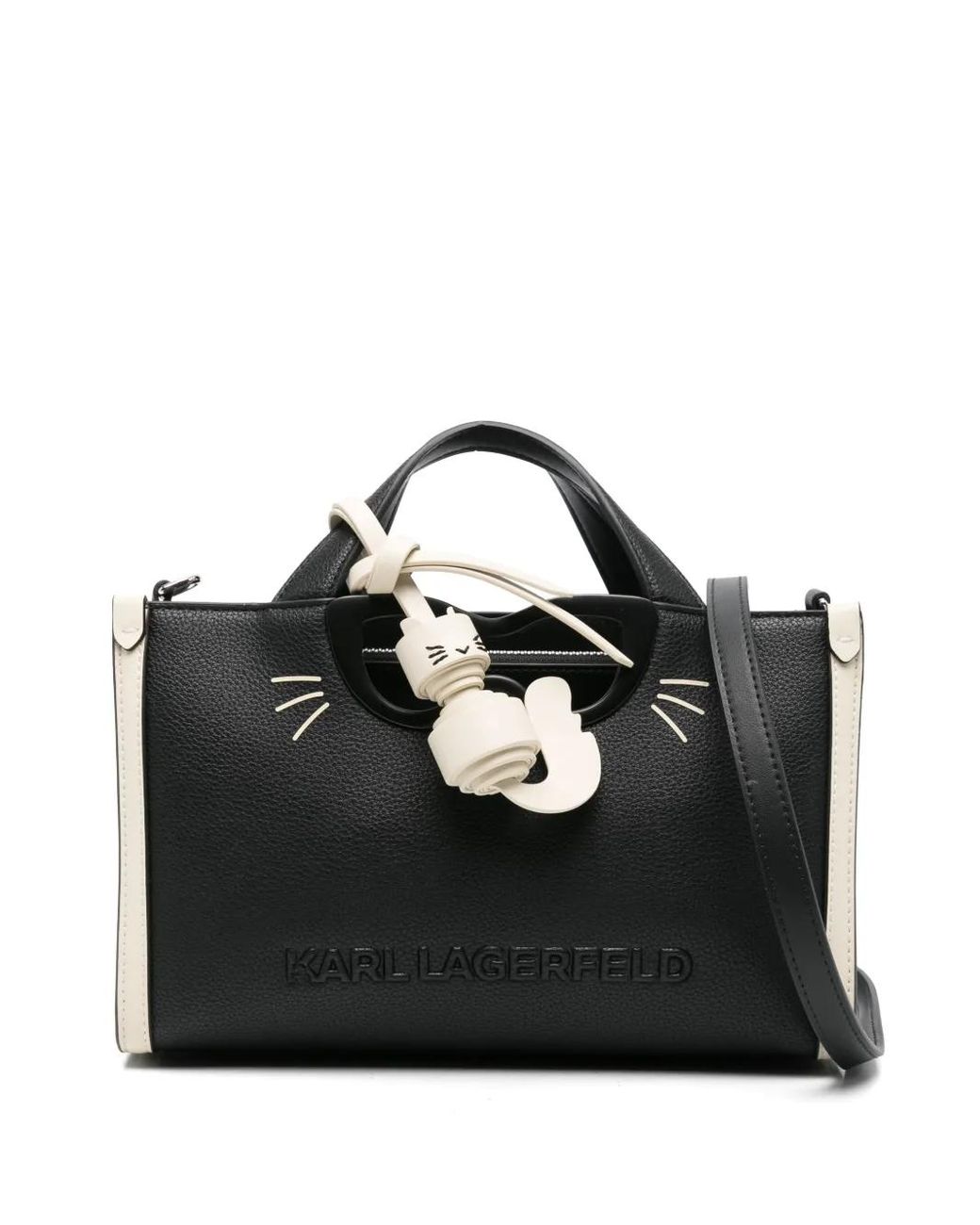 Karl Lagerfeld Logo-Lettering Tote Bag in Black | Lyst