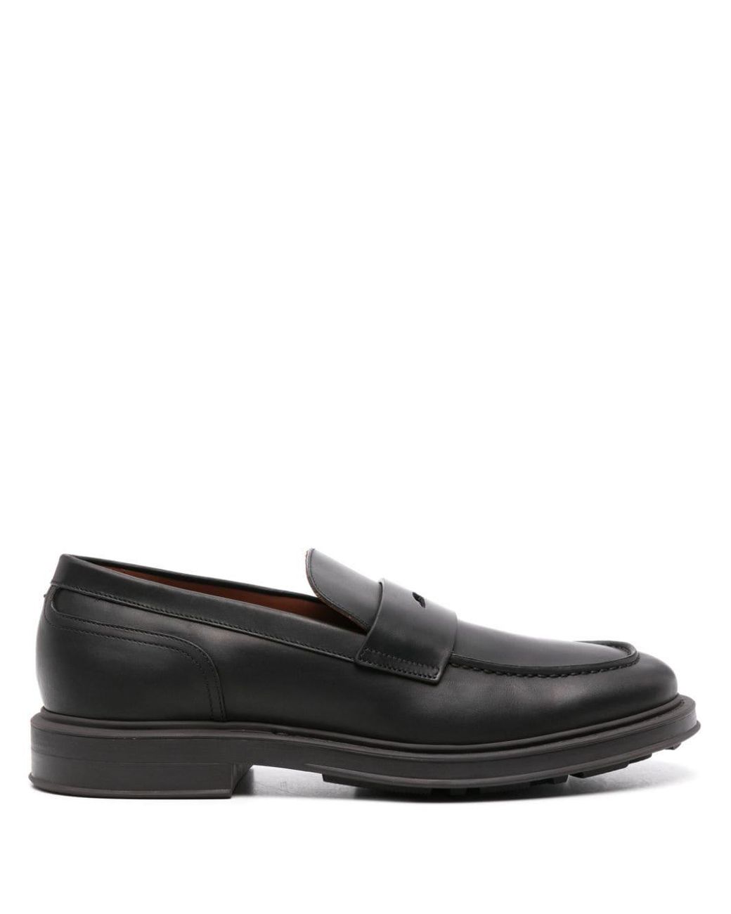 Loro Piana Travis Penny-slot Leather Loafers in Black for Men | Lyst
