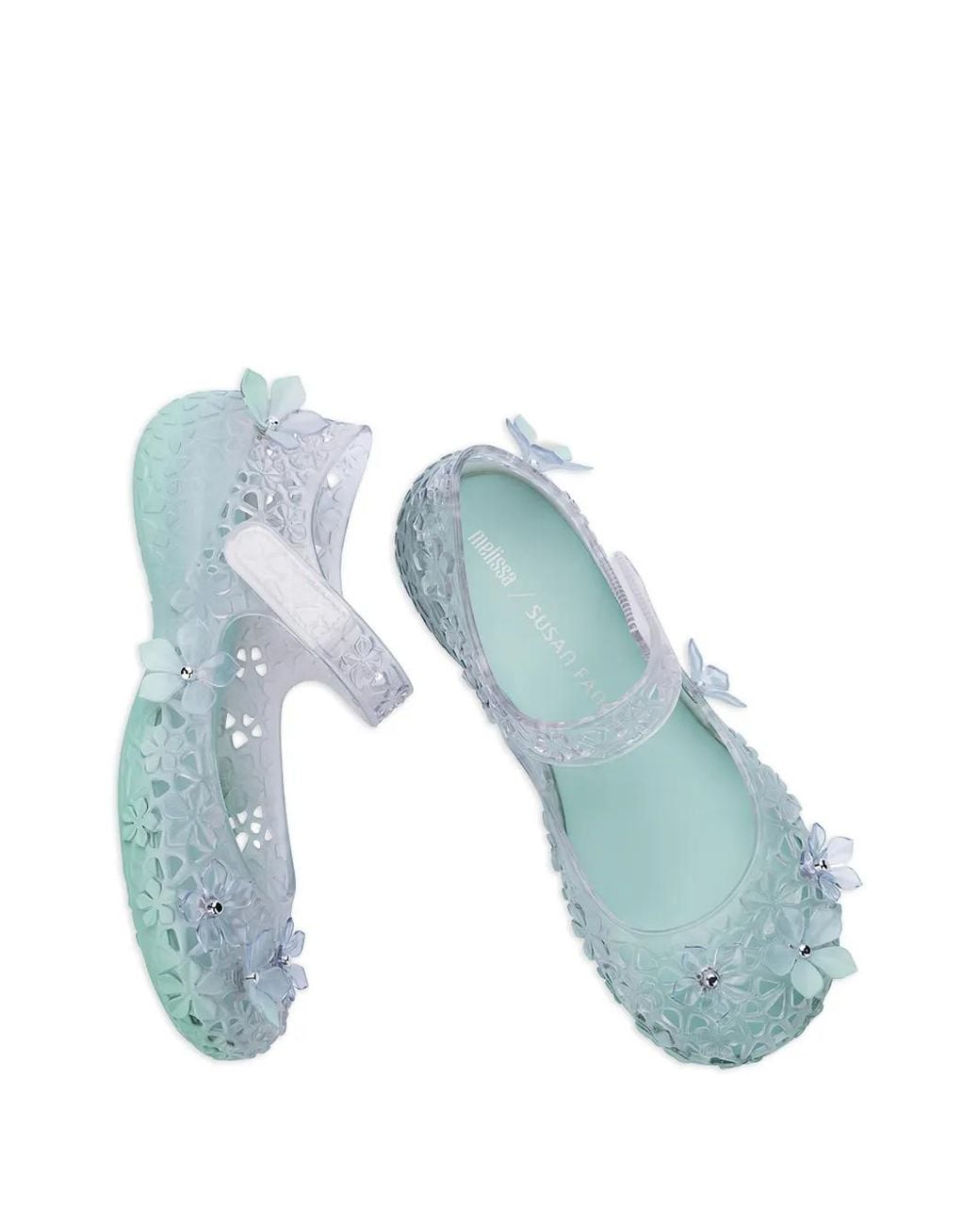 Melissa X Susan Fang Luna Bloom Floral-Appliqué Ballet Flats in Blue | Lyst