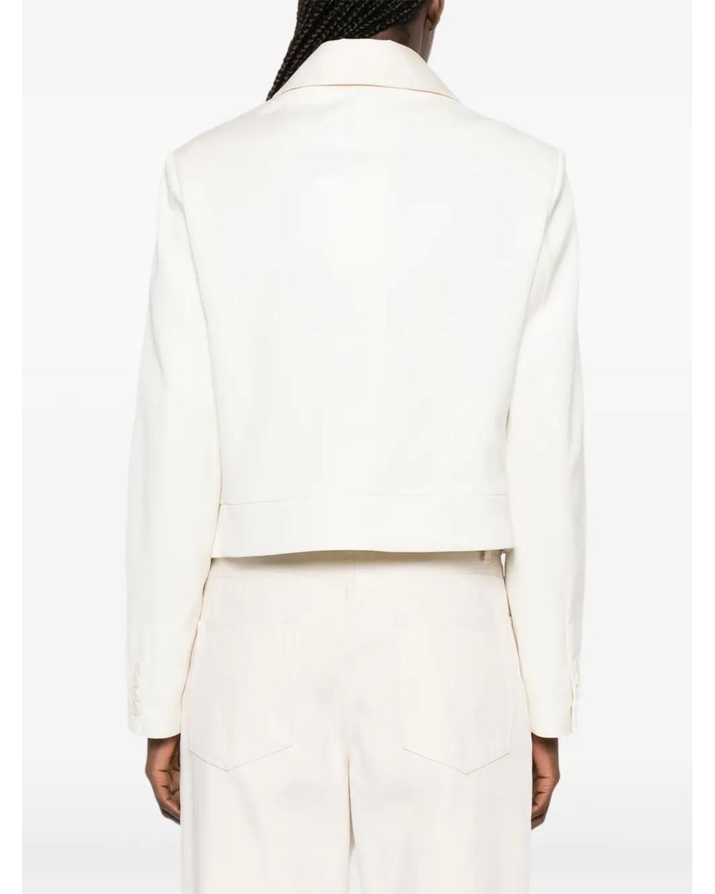 JOSEPH Abbe Collared Jacket in White | Lyst UK