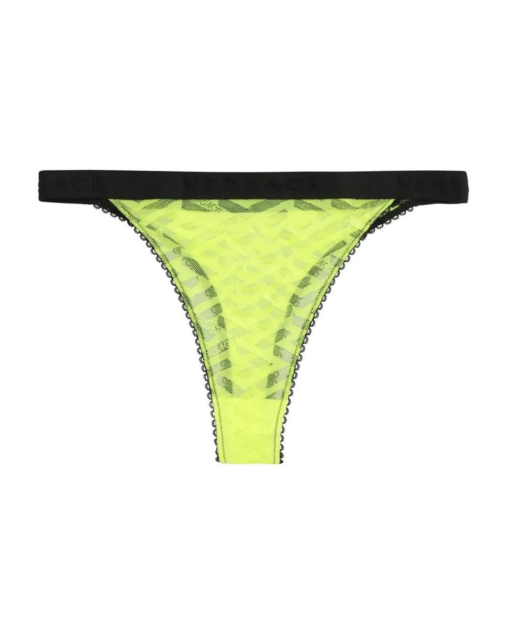 Versace Laced Thong in Yellow | Lyst