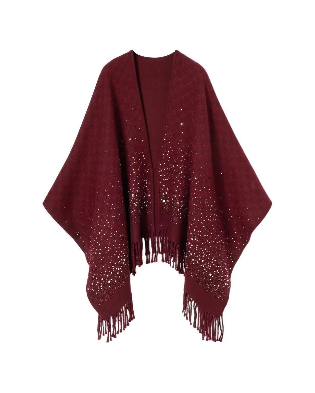 Gucci Gg Crystal-Embellished Cape in Red | Lyst UK