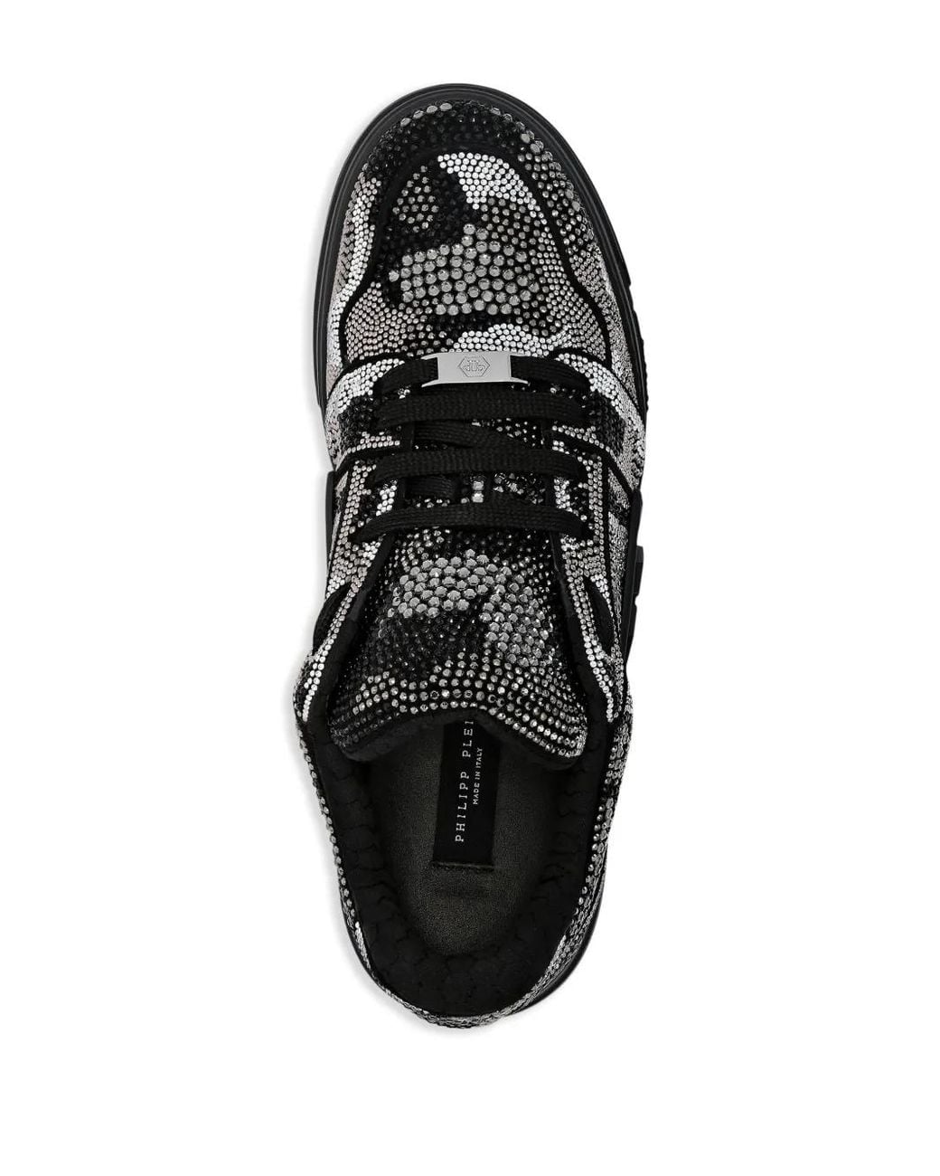 Philipp Plein Crystal Royal Street Embossed-Logo Sneakers in Black | Lyst
