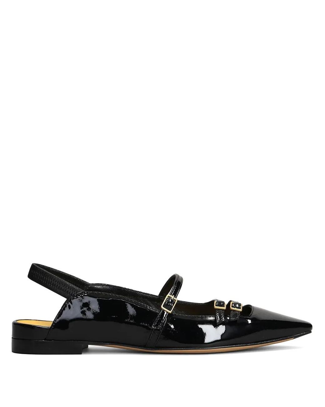 Mara Bini Leather Ballerina Shoes in Black | Lyst