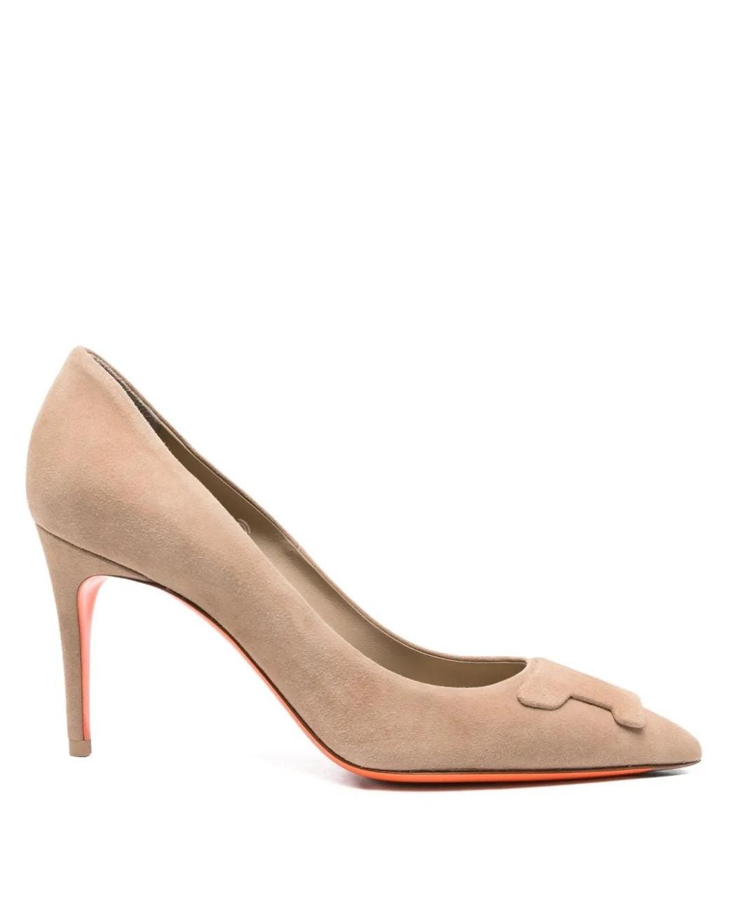 Santoni 85Mm Suede Stiletto Pumps in Pink | Lyst