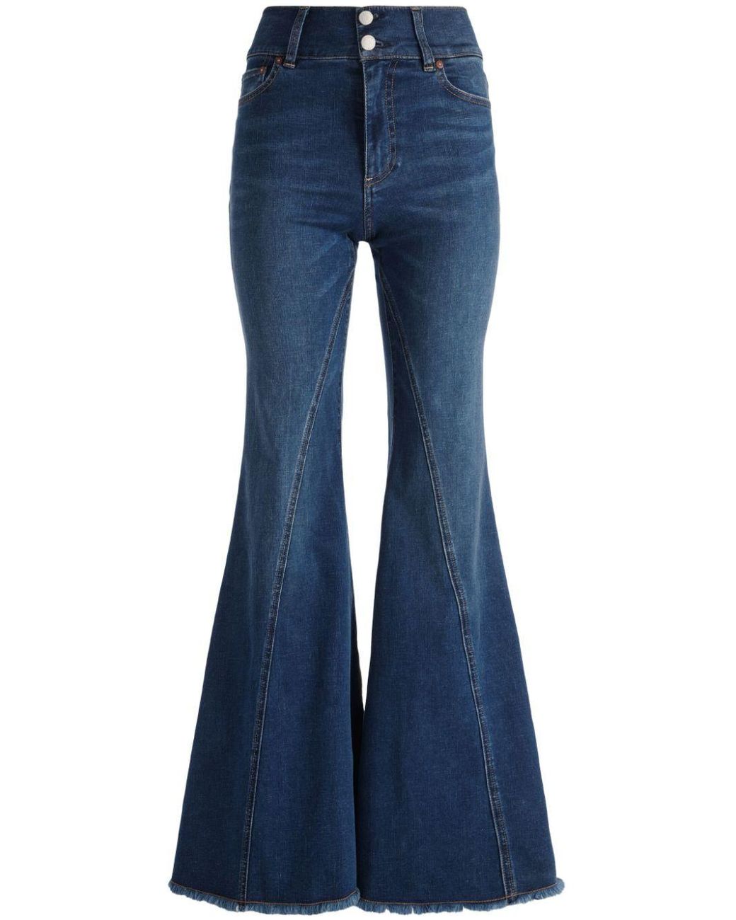 Alice + Olivia Beautiful Seamed Flared Jeans in Blue | Lyst