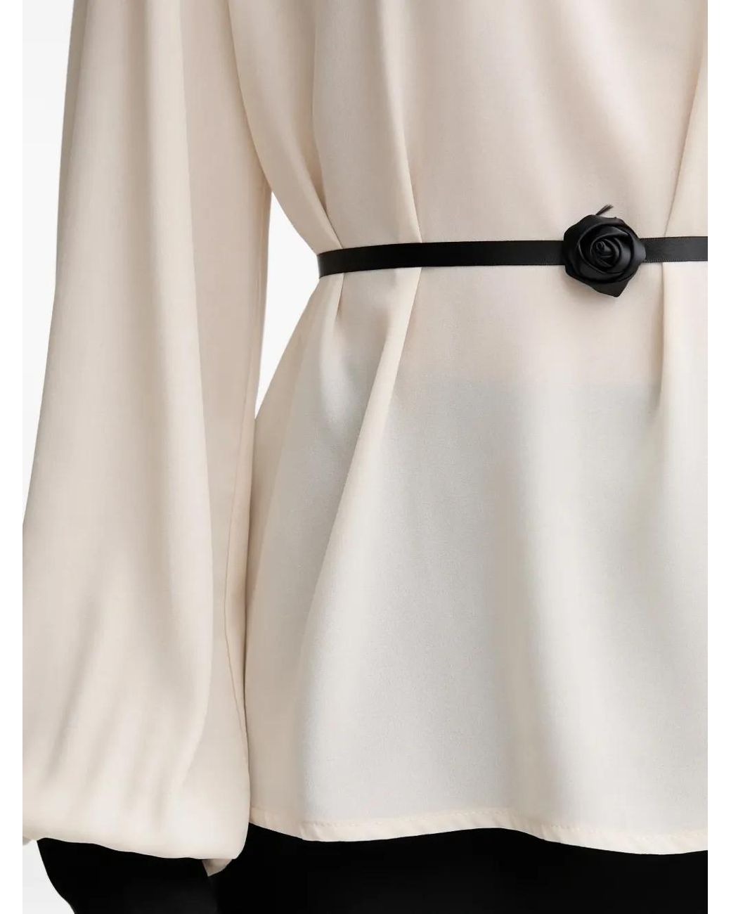 GAUDI Roll Neck Blouse in White | Lyst UK