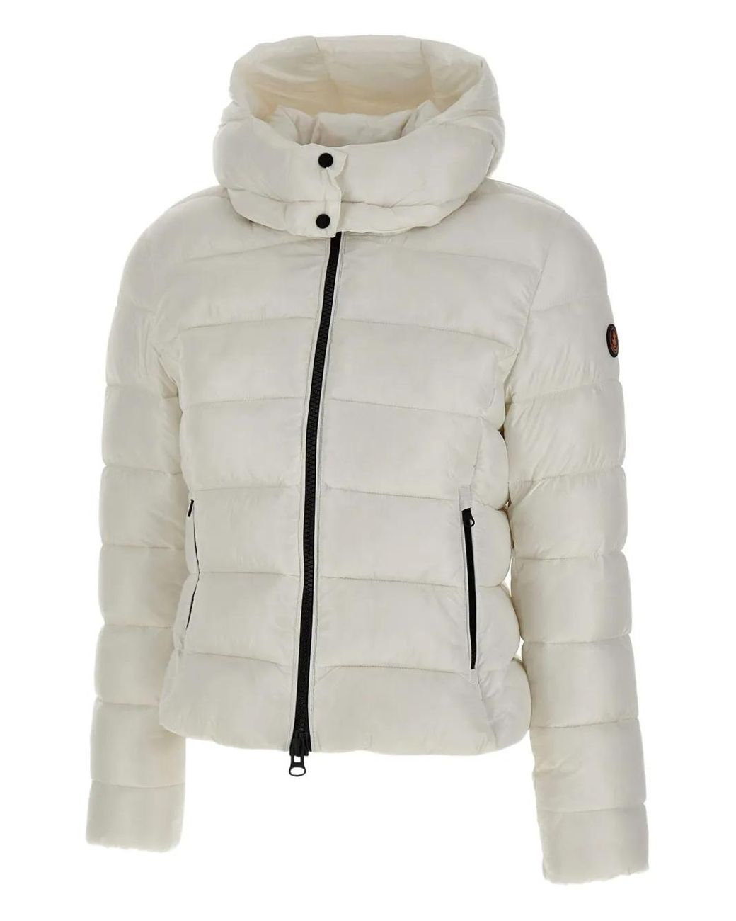 Save The Duck Horizontal-Quilted Hooded Puffer Jacket in Gray | Lyst