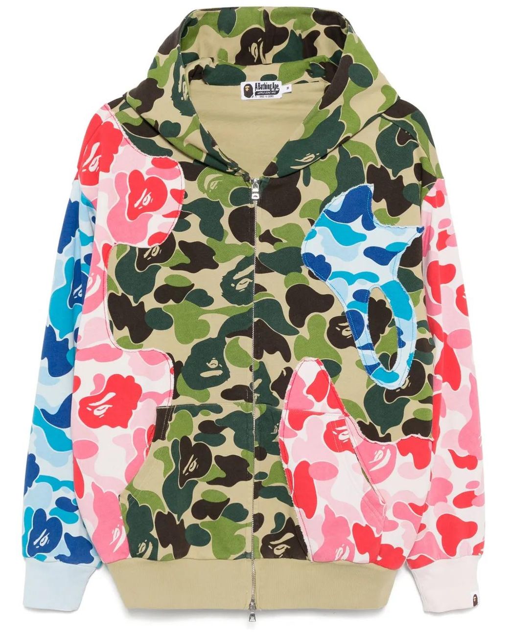 A Bathing Ape Abc Camo Patchwork Hoodie in Red for Men | Lyst