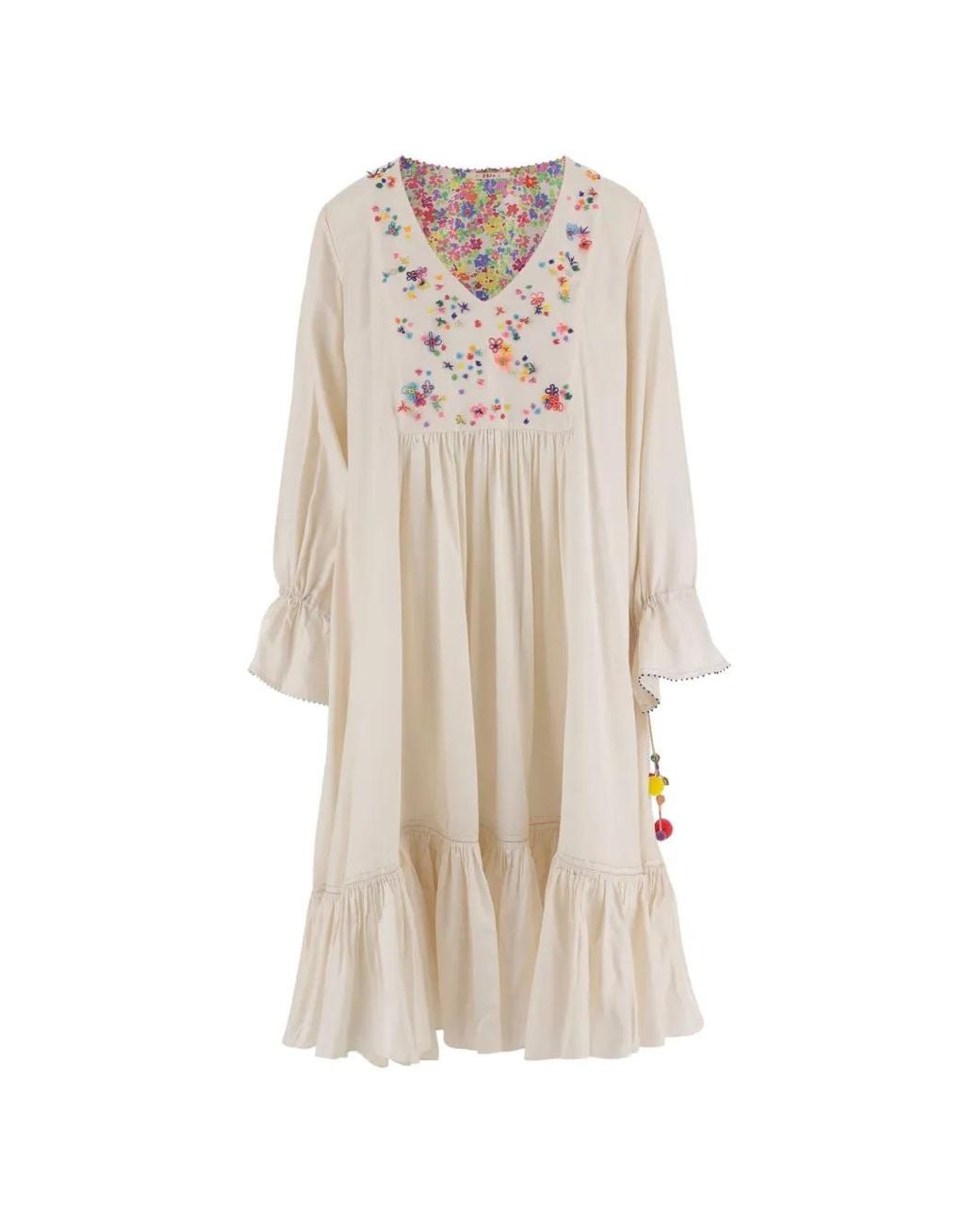Péro Floral-Embroidered Dress in White | Lyst UK