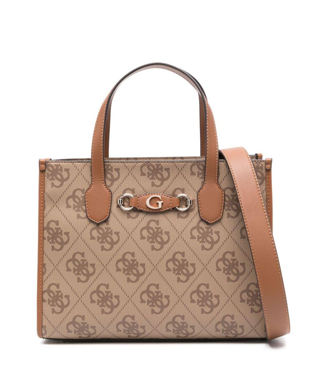 Guess Izzy Tote Bag in Brown | Lyst