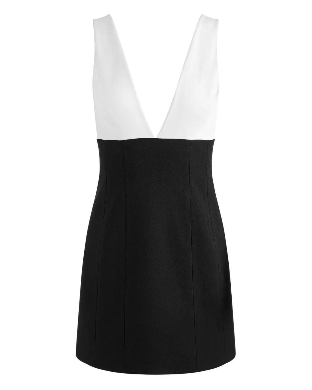 Alice + Olivia Mandy Plunge-Neck Mini Dress in White | Lyst UK