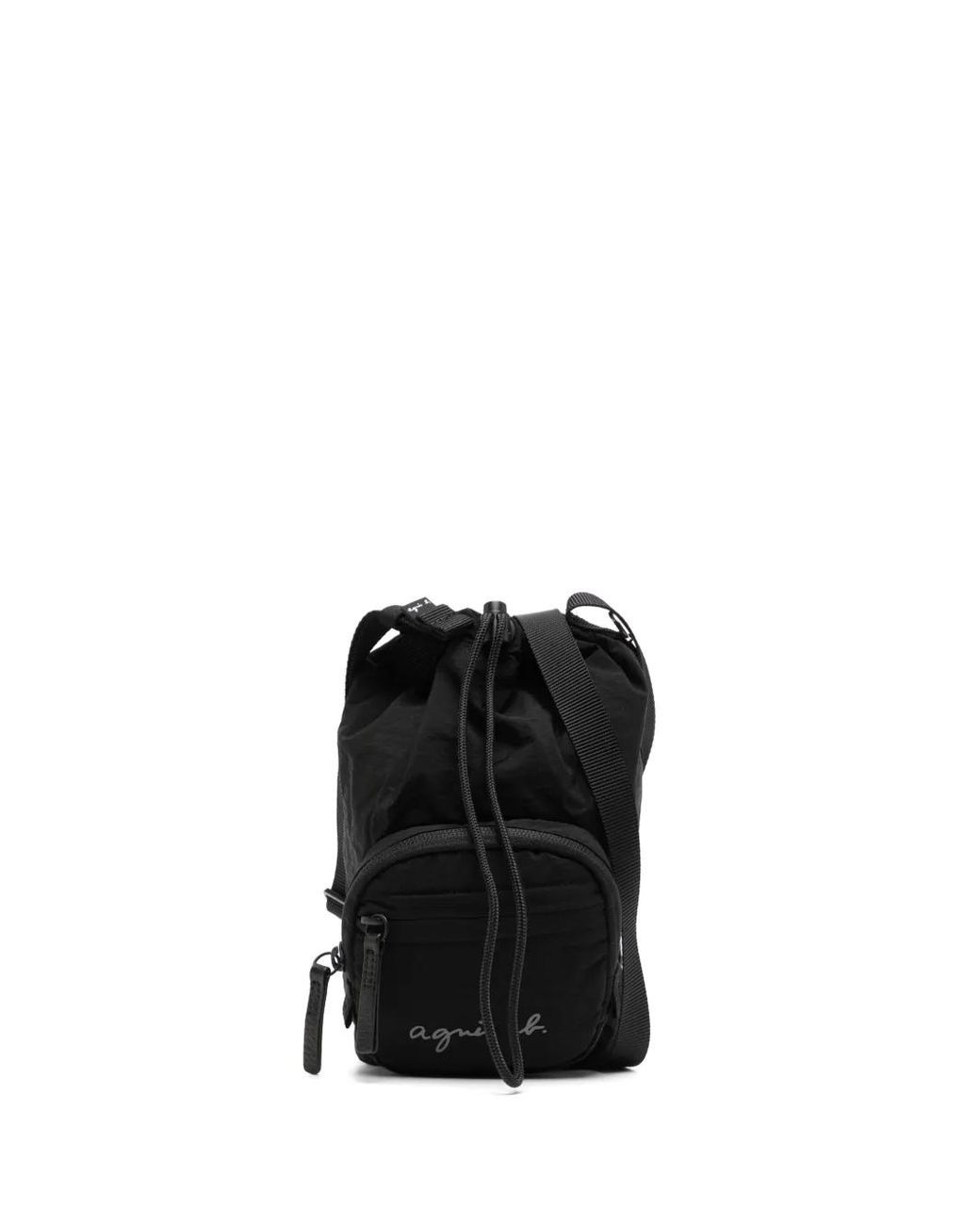 agnès b. Mini Logo Messenger Bag in Black | Lyst