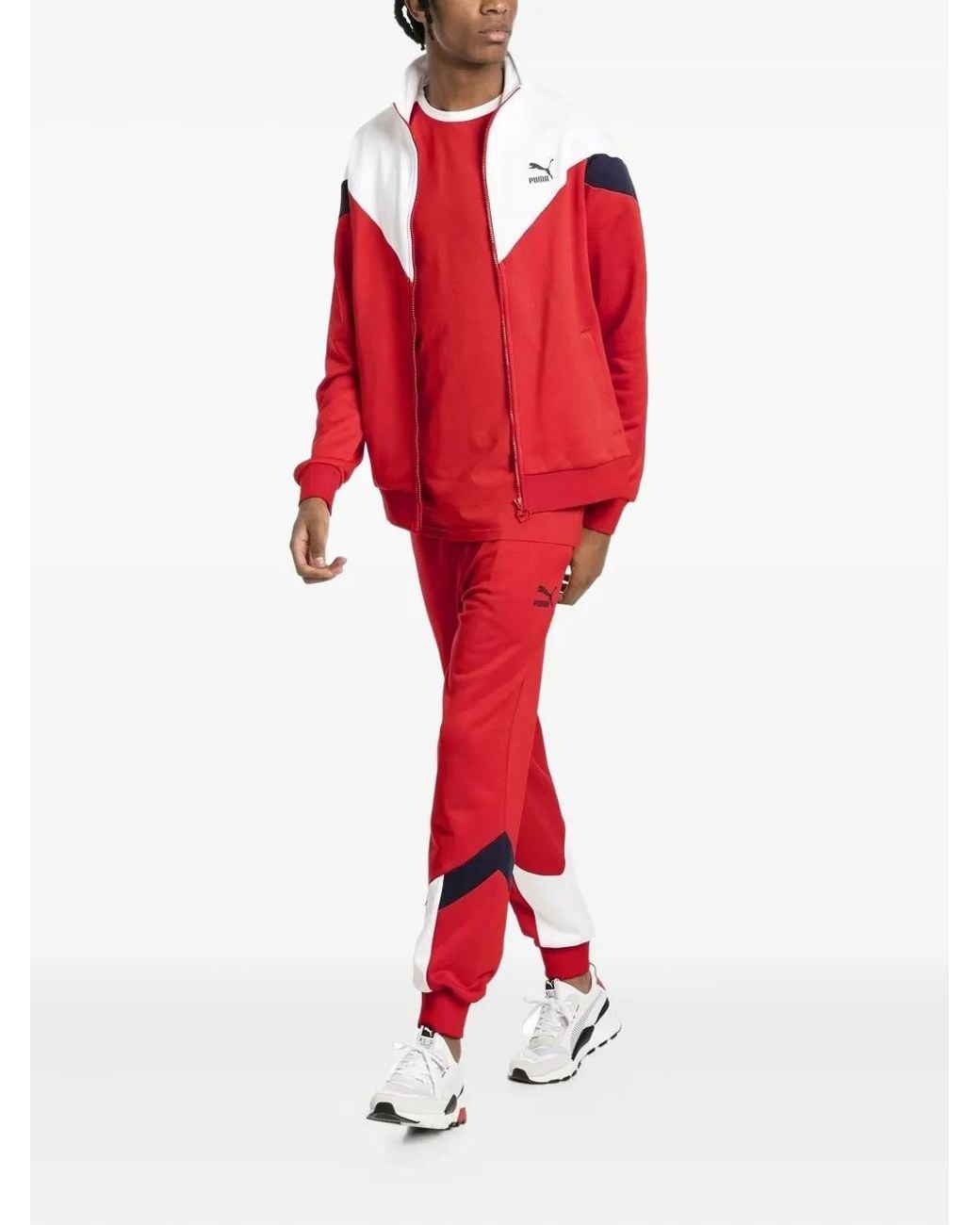 PUMA Iconic Mcs Colour-Block Track Pants in Red for Men | Lyst