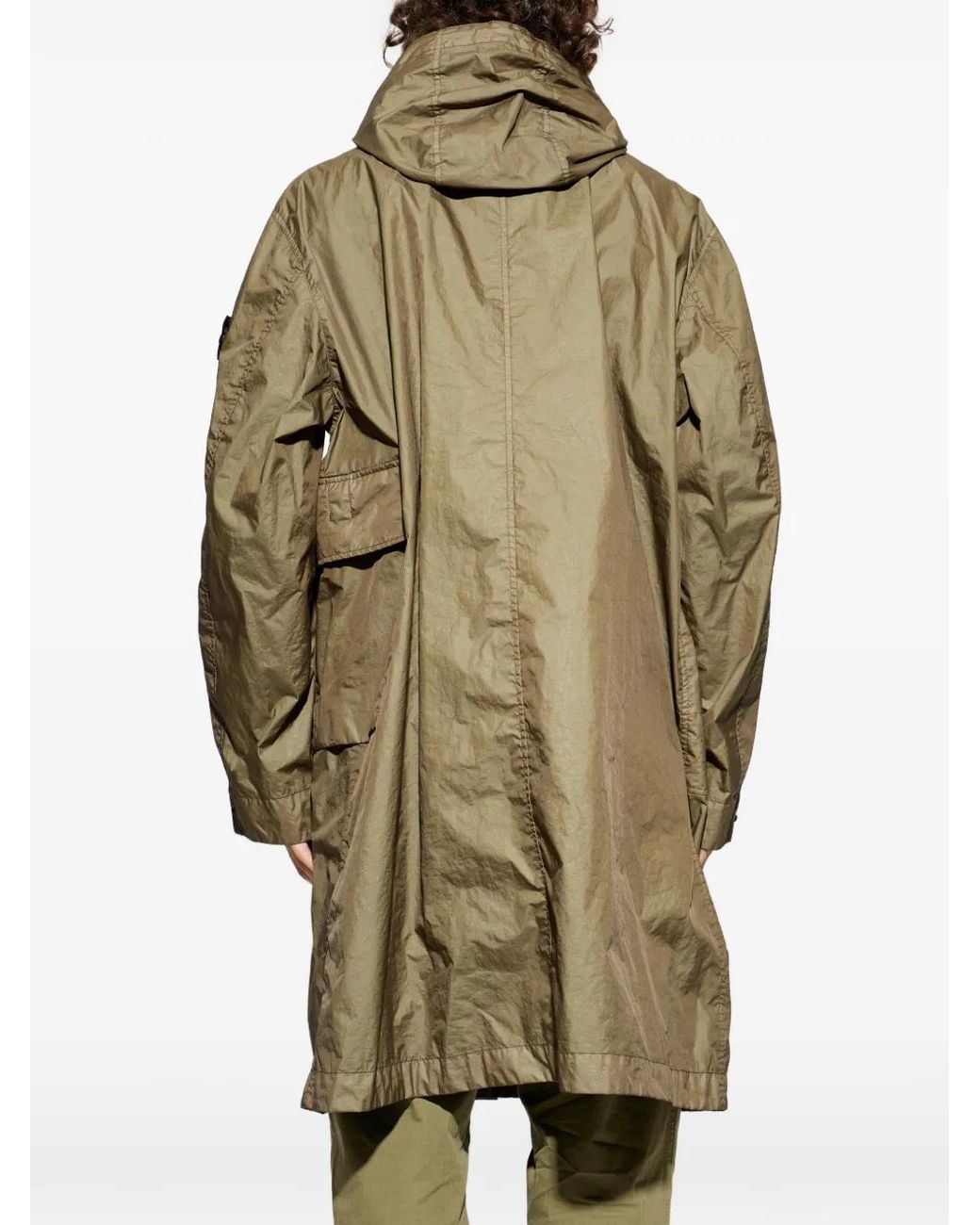 Stone Island Membrana 3L Tc Hooded Coat in Natural for Men | Lyst