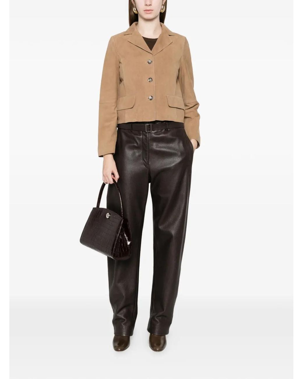The Jack Leathers Paige Suede Jacket in Natural | Lyst