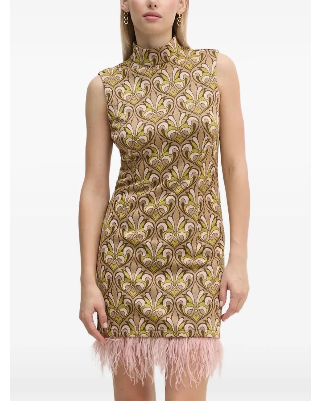 GAUDI Pattern Mini Dress in Natural | Lyst UK