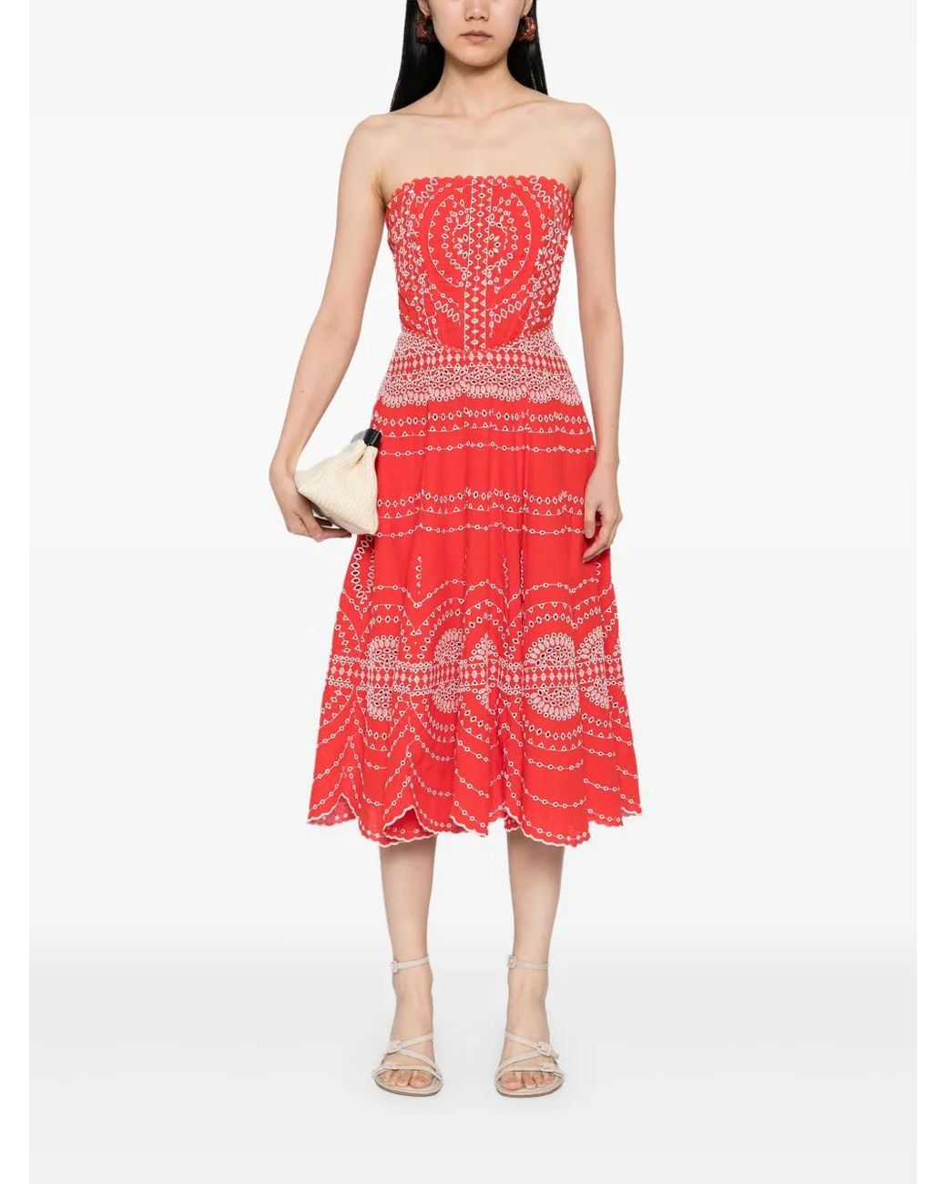 Charo Ruiz Iris Midi Dress in Red | Lyst