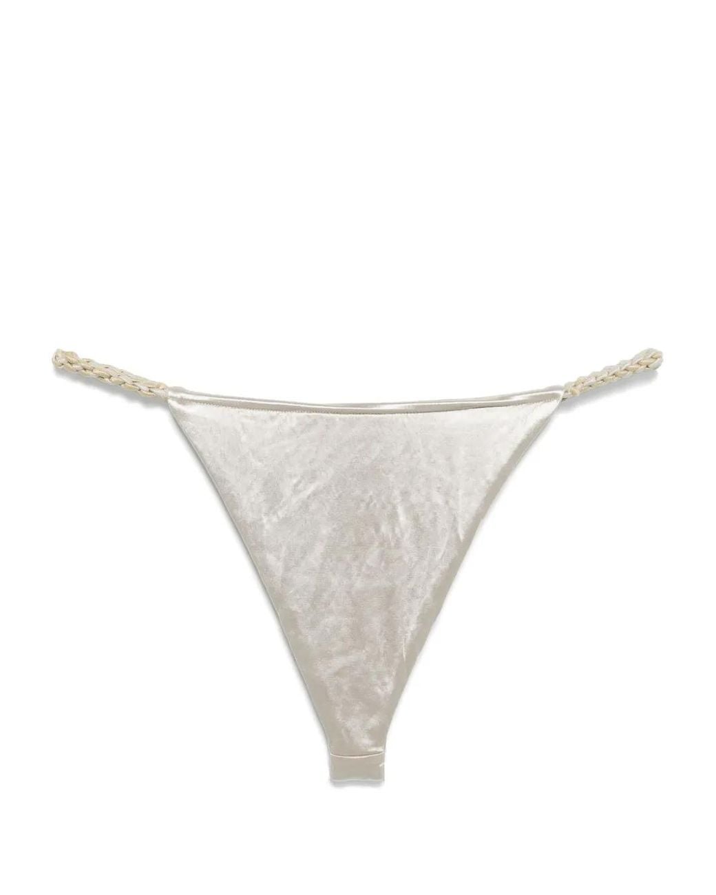 Isa Boulder Full-Chain Bikini Bottoms in White | Lyst