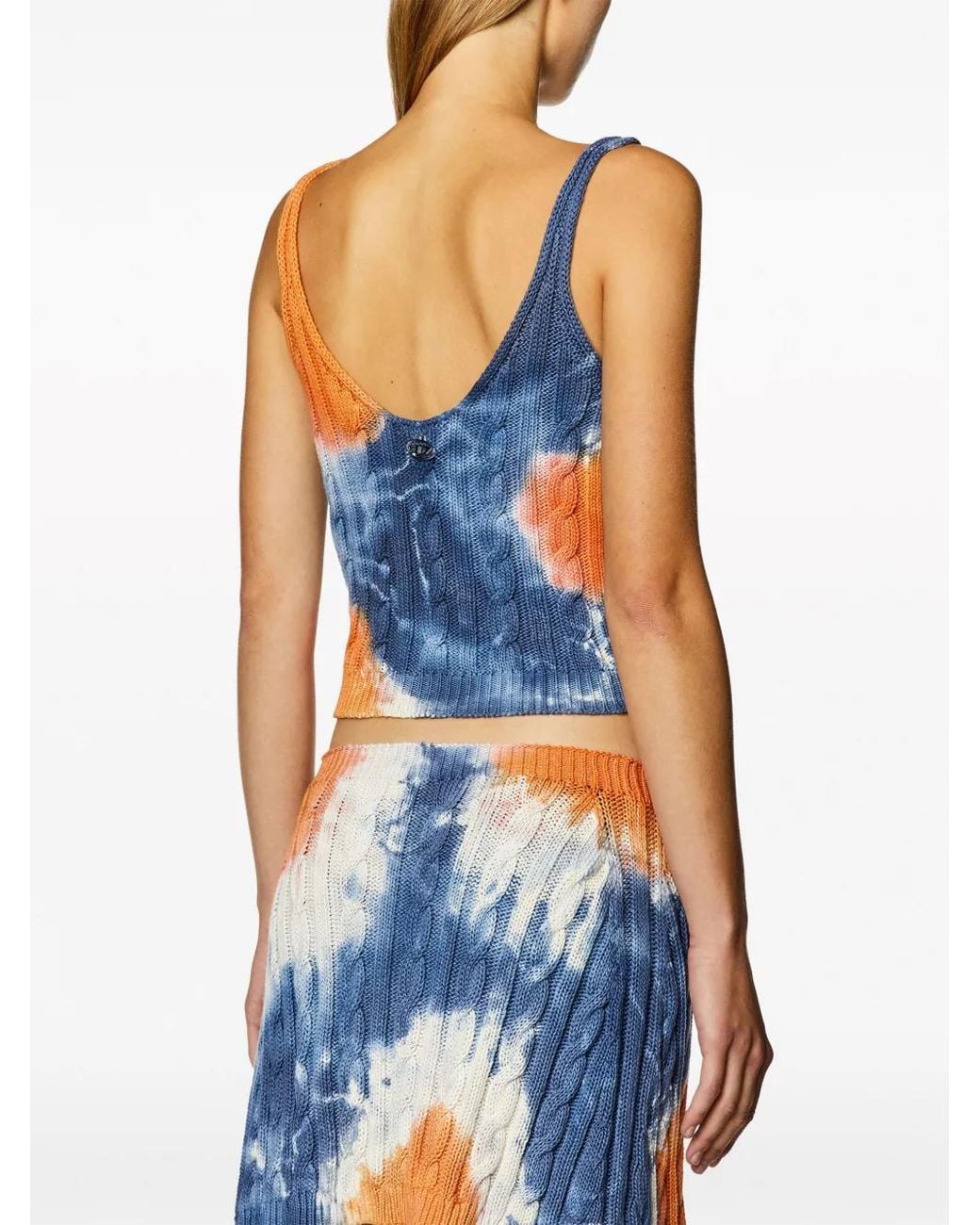 DIESEL M-Mila Cable-Knit Crop Top in Blue | Lyst UK