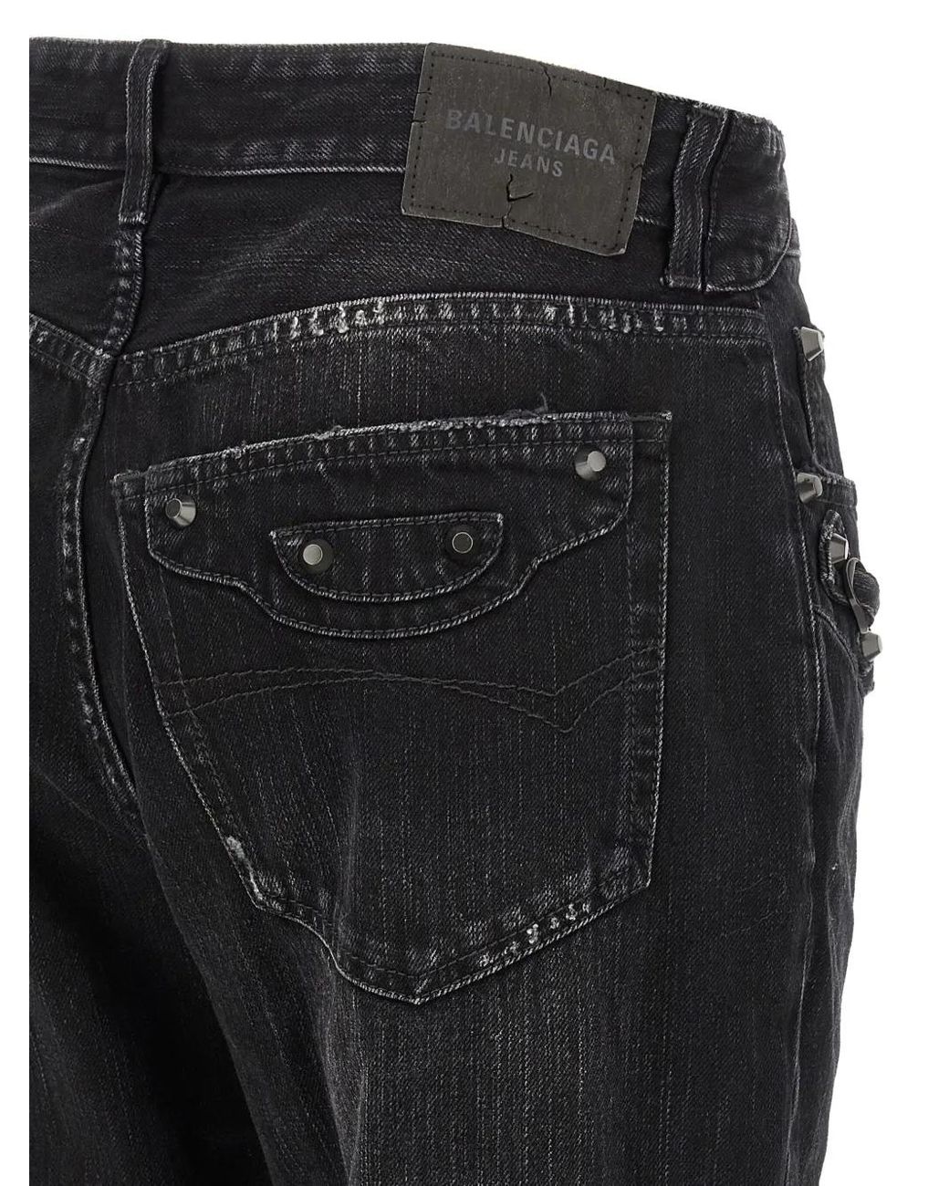 Balenciaga Used-Effect City Jeans in Black | Lyst