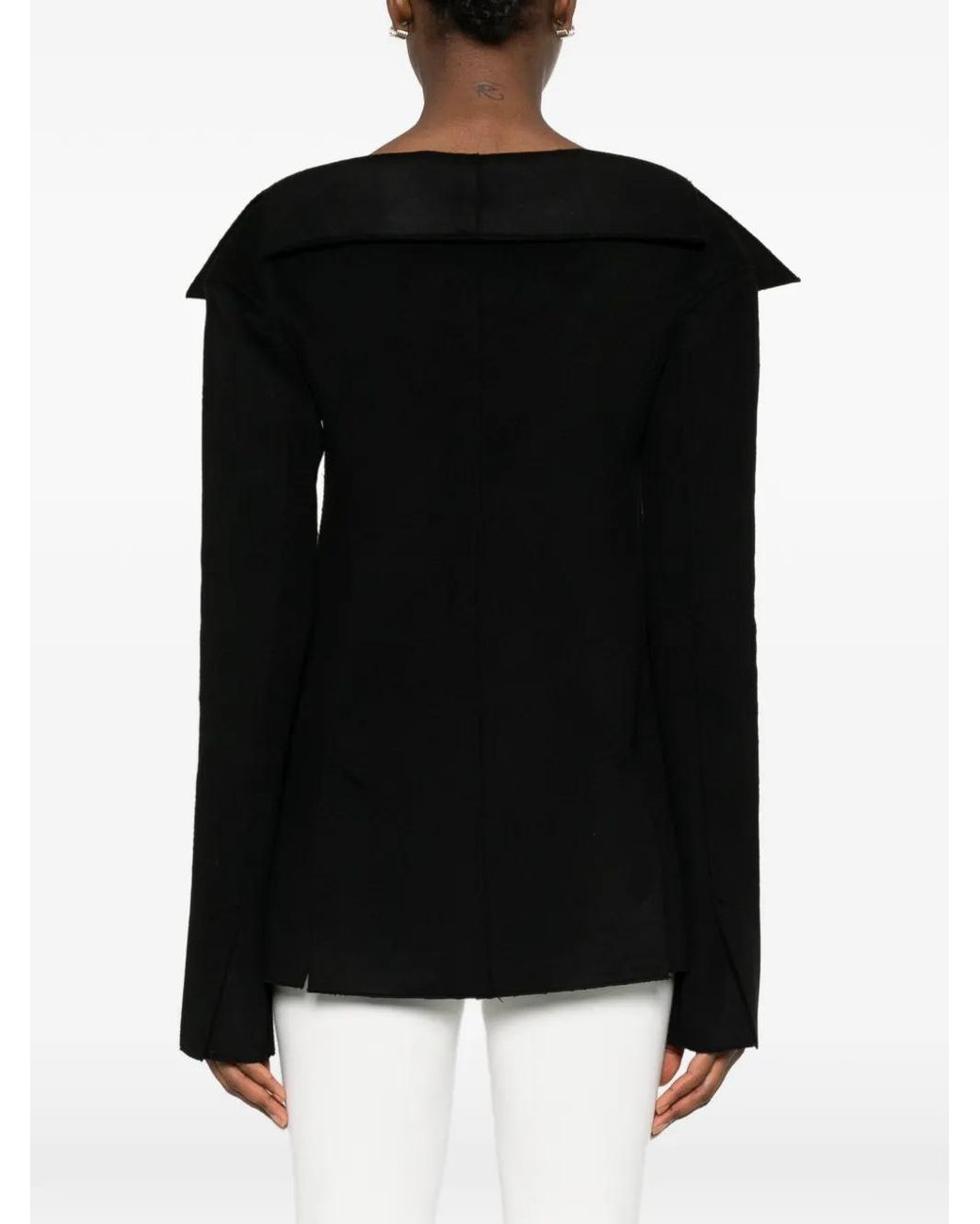 TOTEME Open Collar Jacket in Black | Lyst