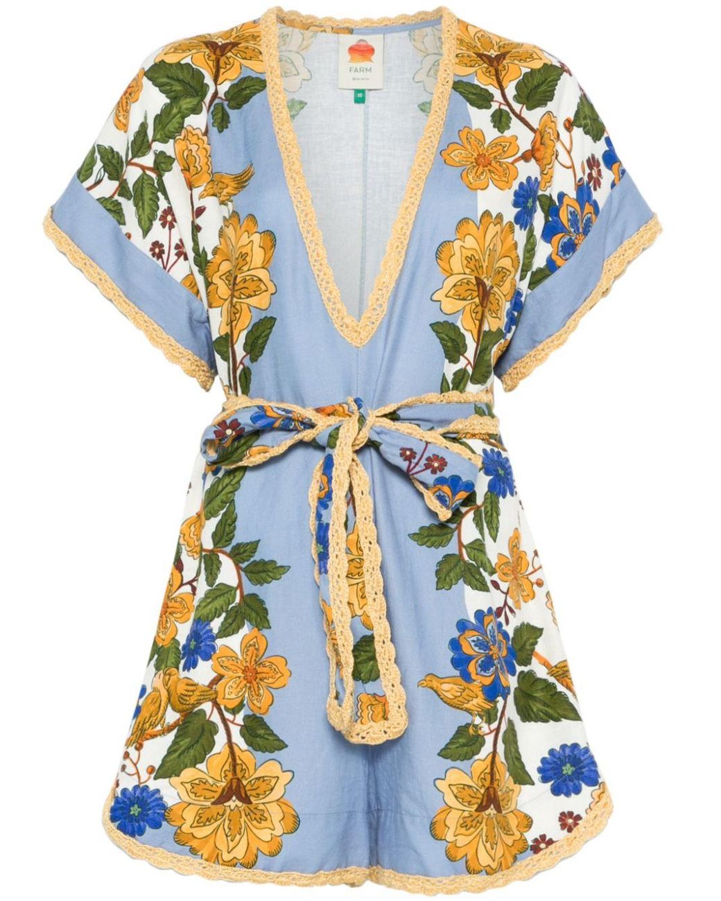 FARM Rio Garden Playsuit in Blue | Lyst