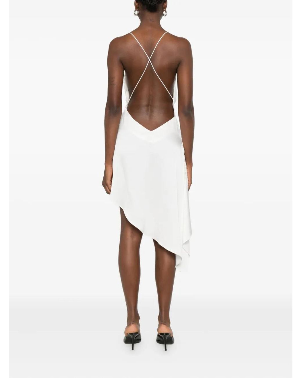 Alex Perry Lace Asymmetric Mini Dress in White | Lyst UK