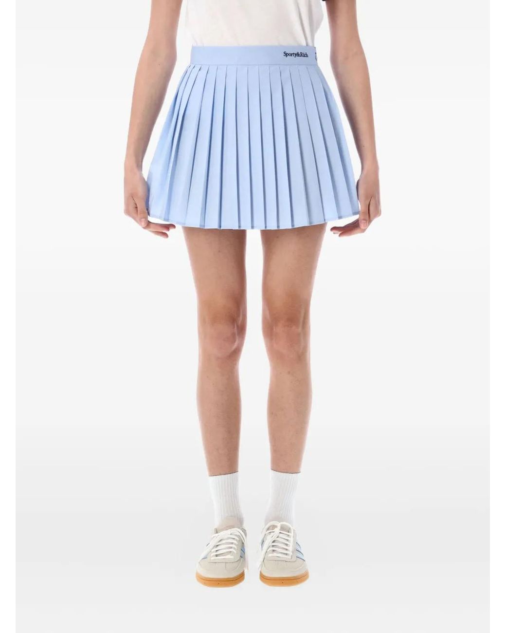Sporty & Rich Serif Logo Anae Skirt in Blue | Lyst
