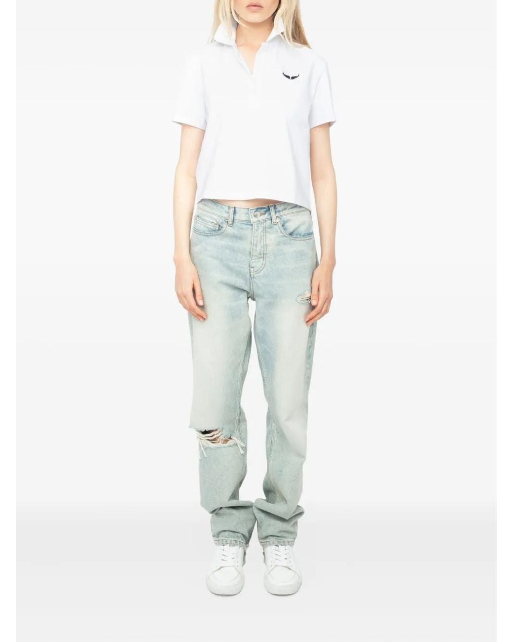Zadig & Voltaire Mirta Polo Shirt in White | Lyst