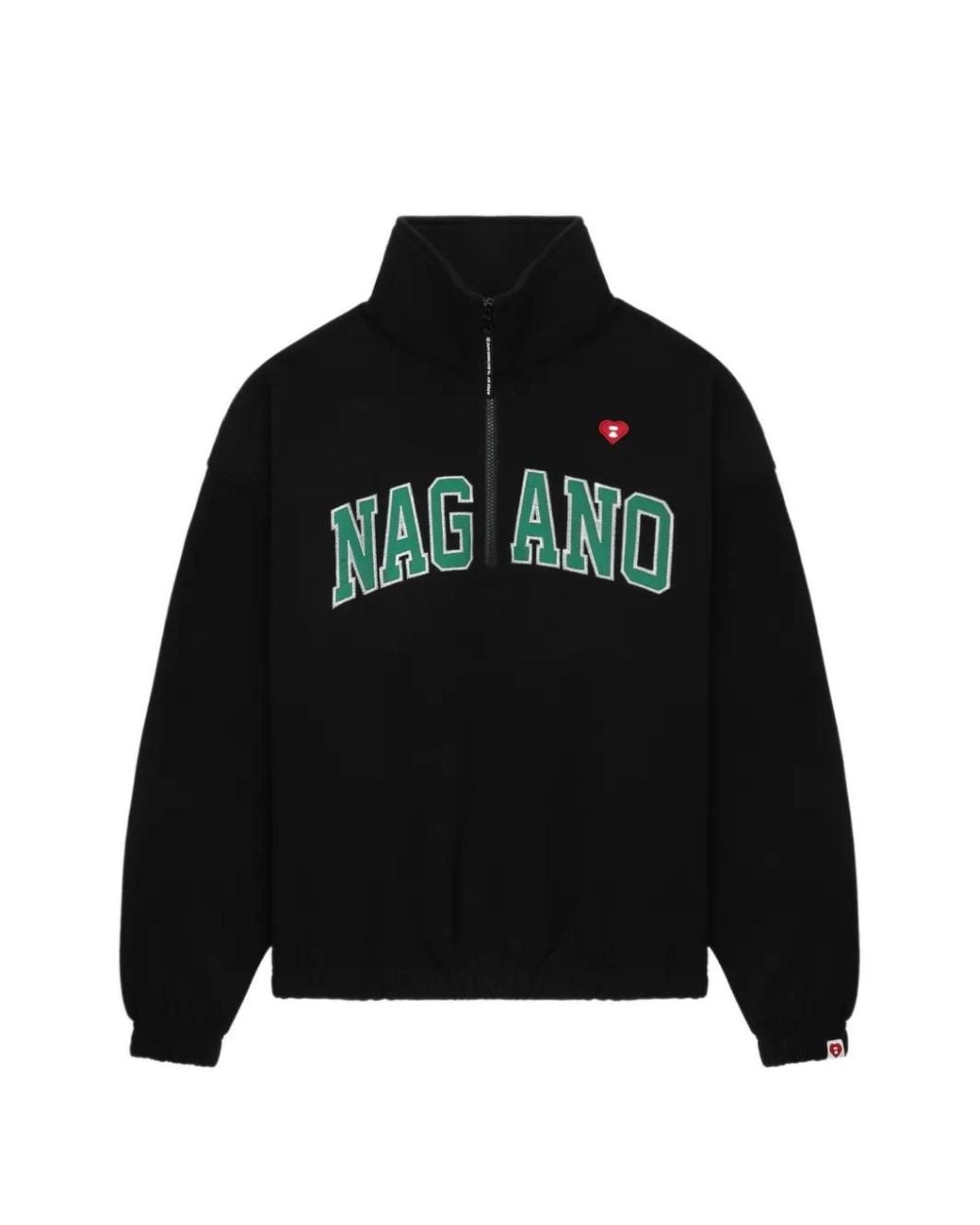 A Bathing Ape Quarter-Zip Letter Sweater in Black | Lyst UK