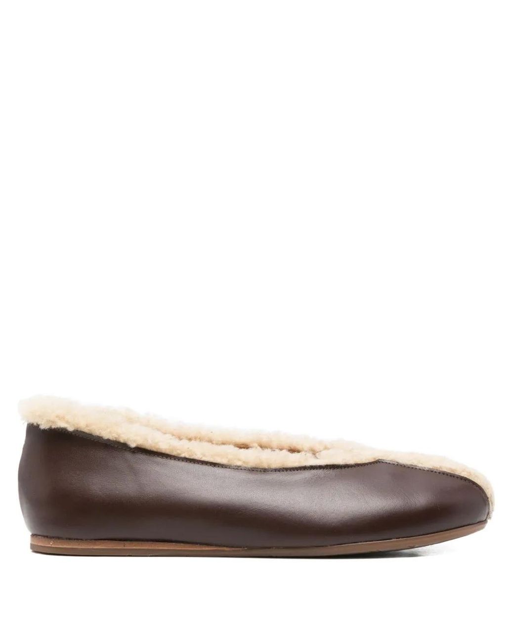 Ancient Greek Sandals Aeropi Shearling-Trim Ballet Flats in Brown | Lyst UK