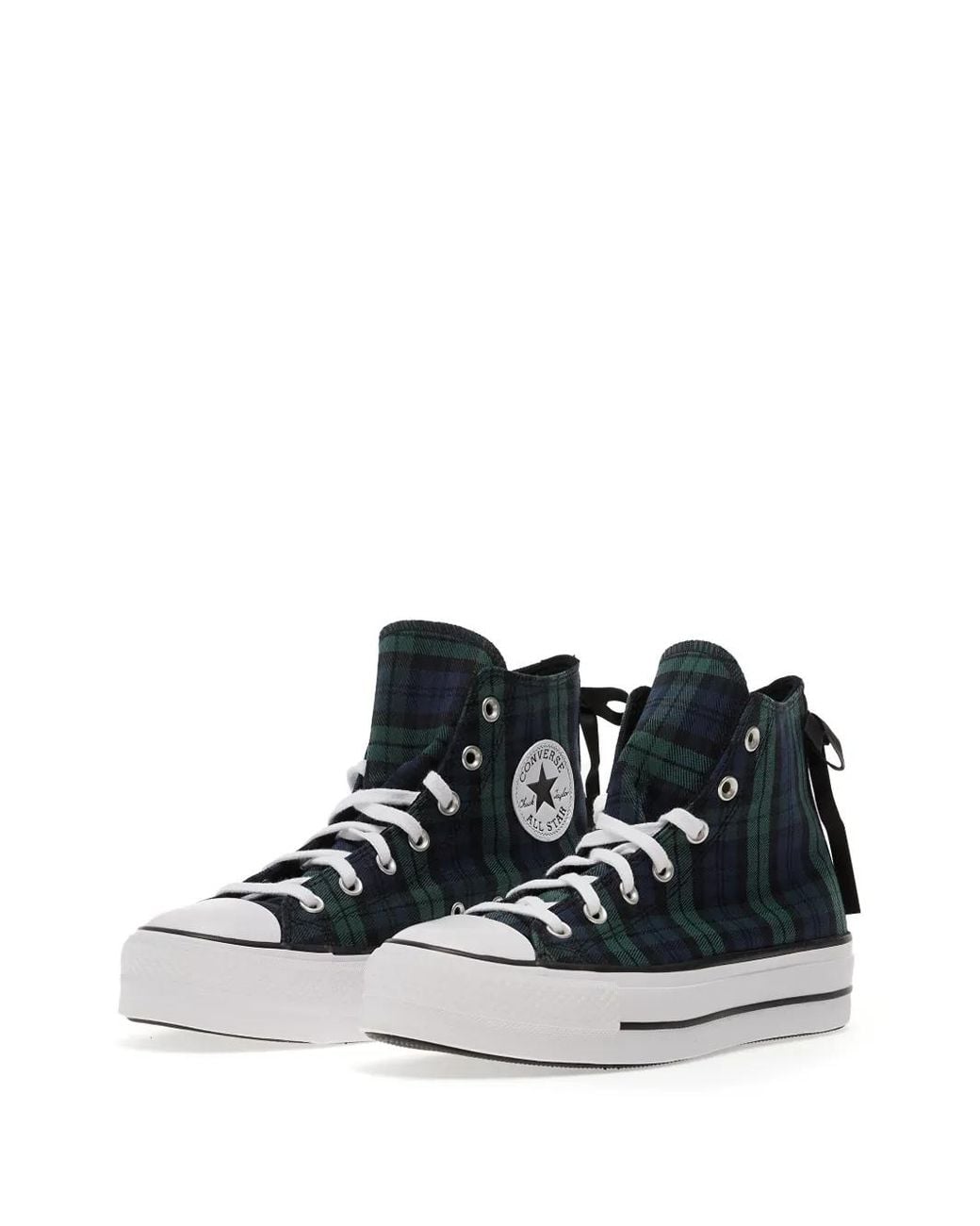 Converse Chuck Taylor All Star Lift Plaid-Pattern Sneakers in Black | Lyst