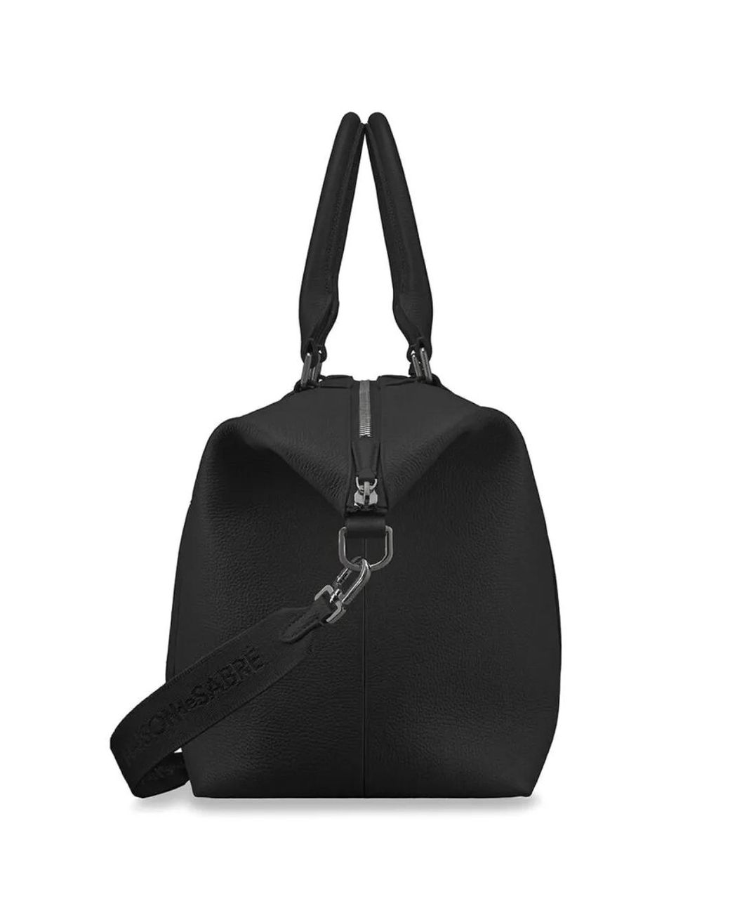 Maison De Sabre Large Leather Weekender Bag in Black | Lyst UK