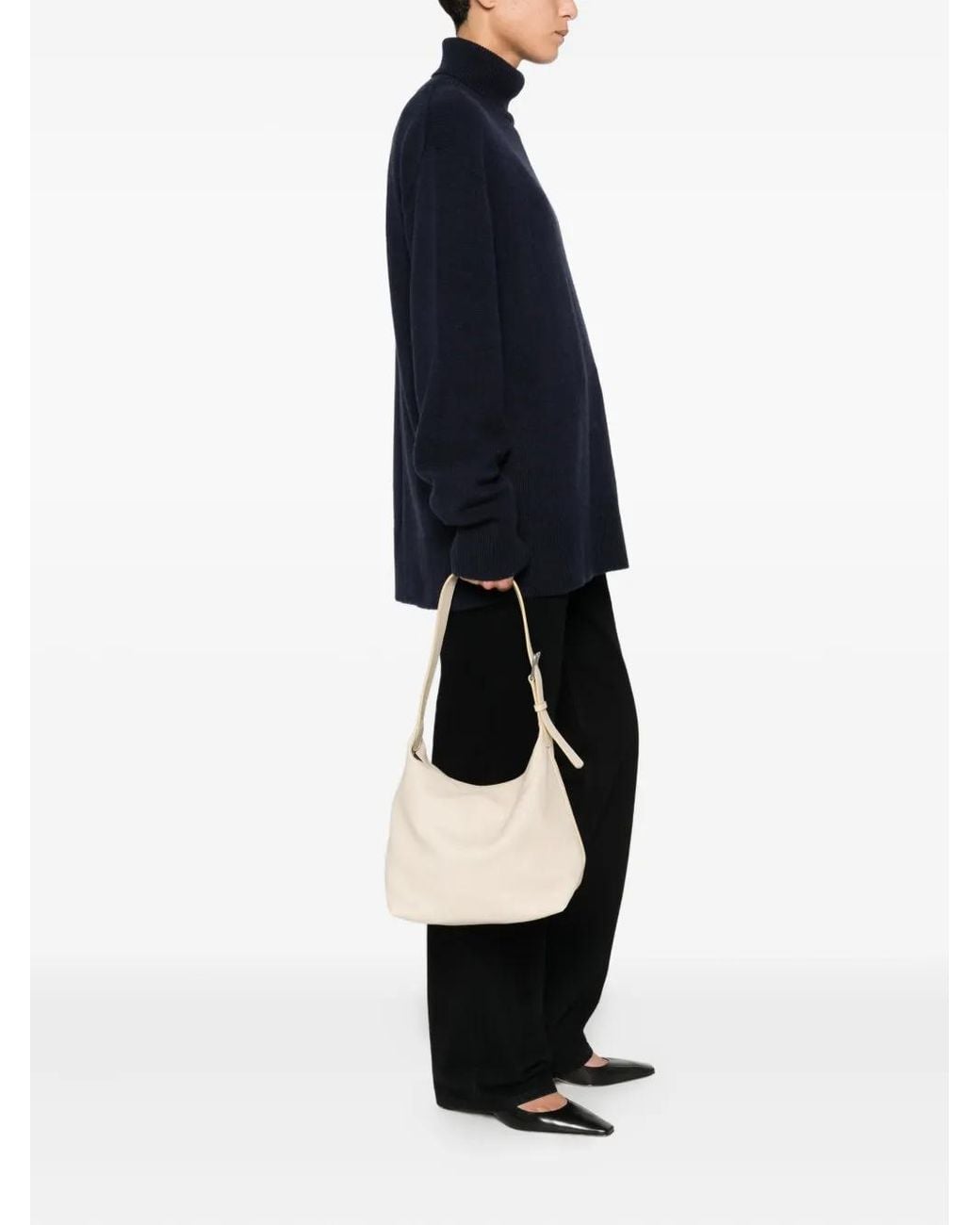 The Row Isa Buckle-Fastening Leather Shoulder Bag in White | Lyst