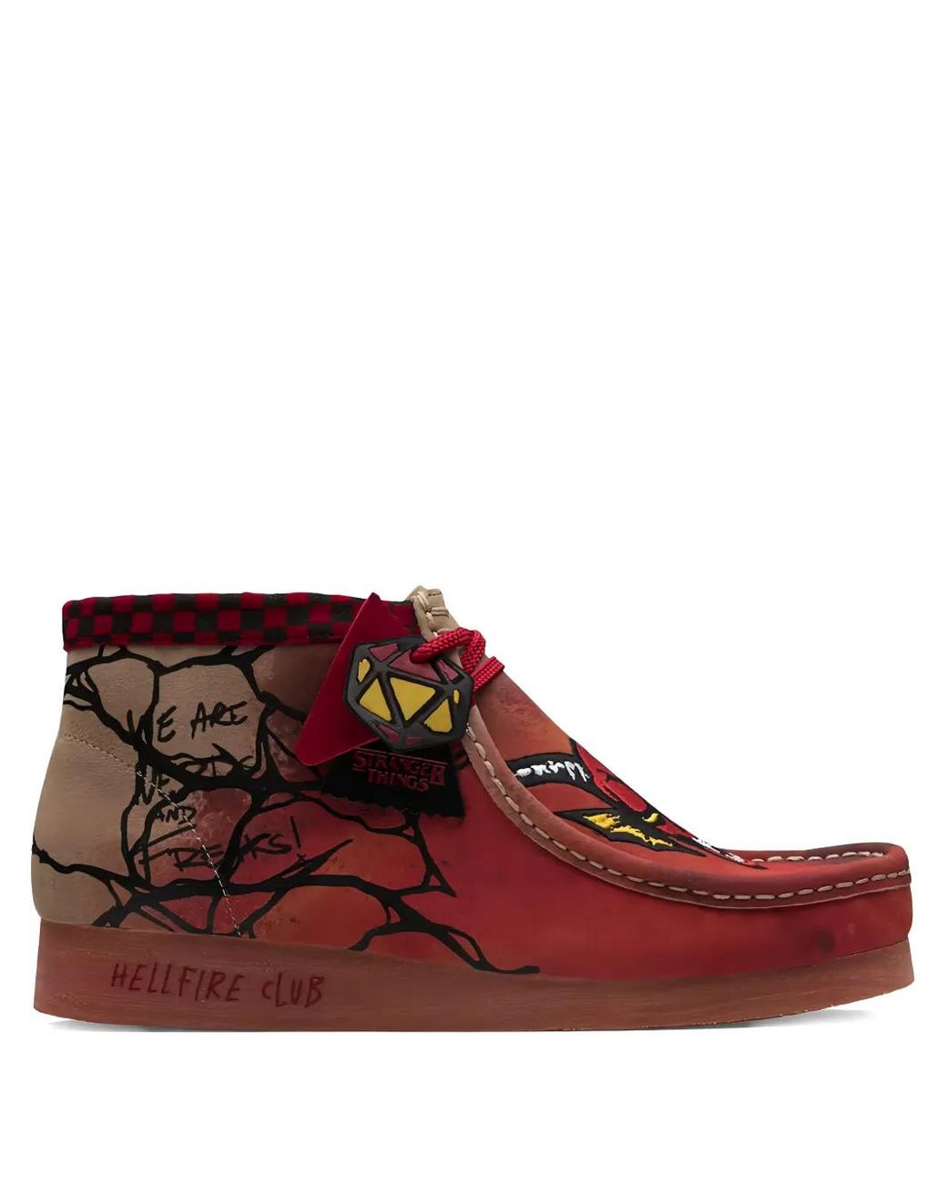 Clarks X Stranger Things Wallabee Graphic Lace-Up Shoes in Red for Men ...