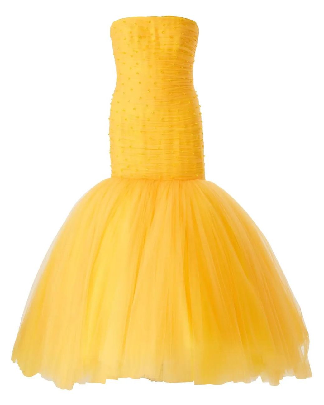 Carolina Herrera Tulle Mermaid Gown in Yellow | Lyst