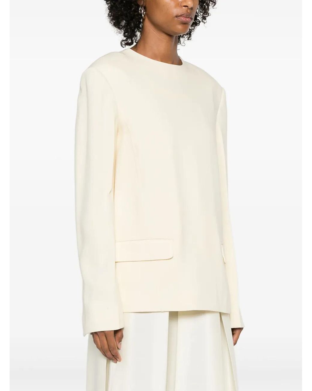 TOTEME Slub-Texture Blouse in Natural | Lyst