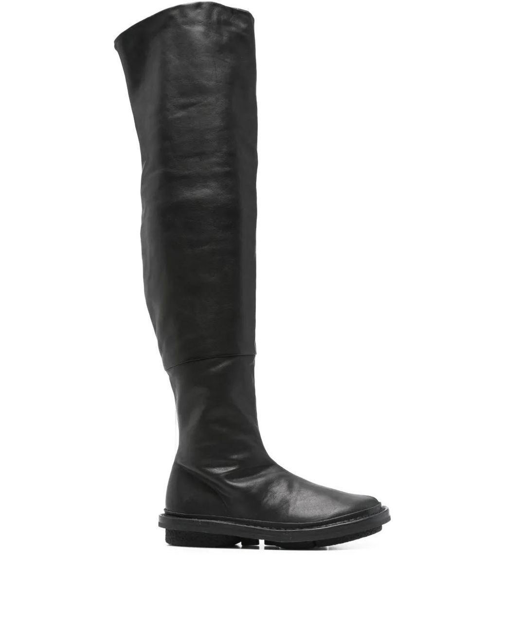 Trippen Leather Thigh-High Boots in Black | Lyst UK