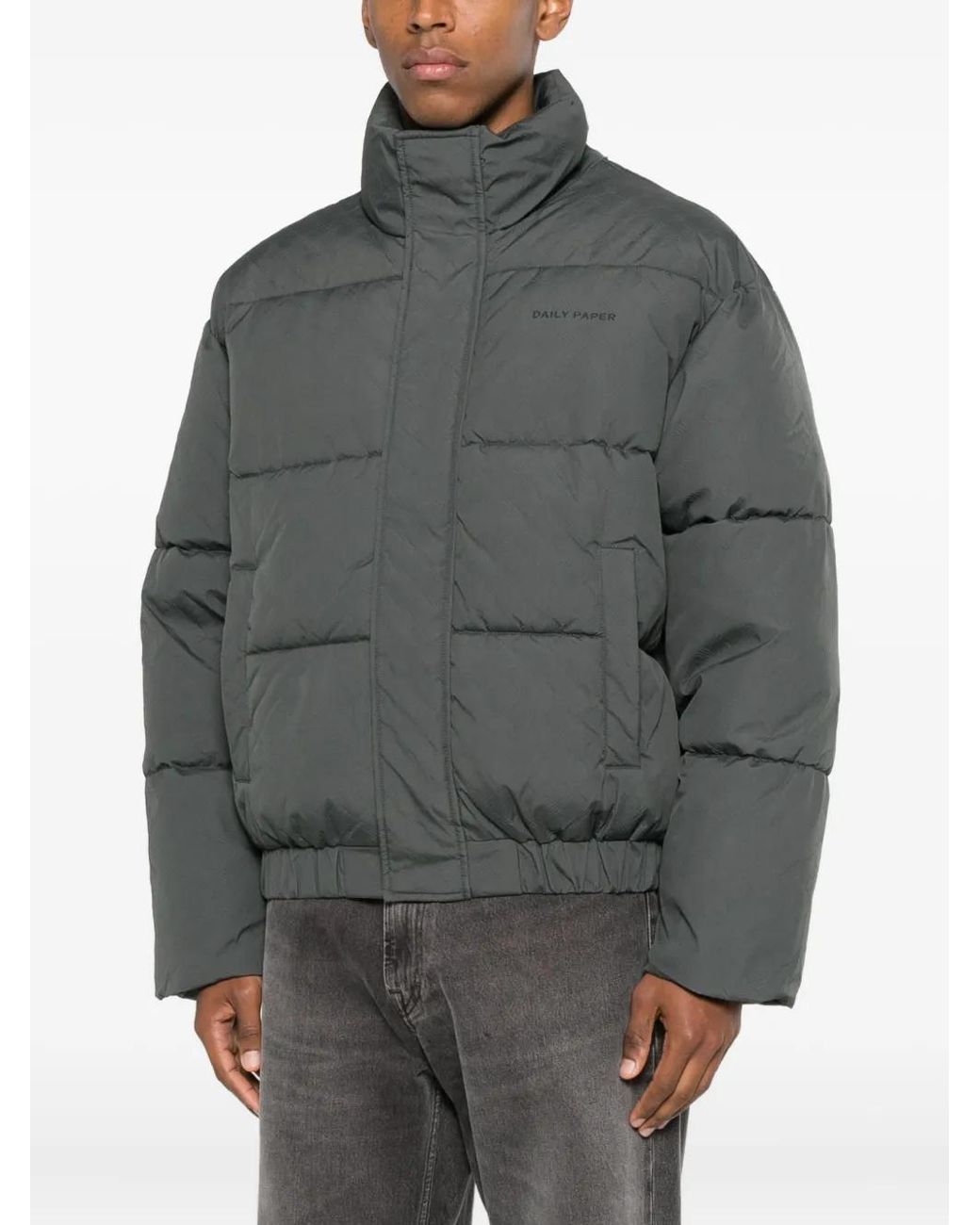Daily Paper Renako Monogram Padded Jacket in Gray for Men | Lyst