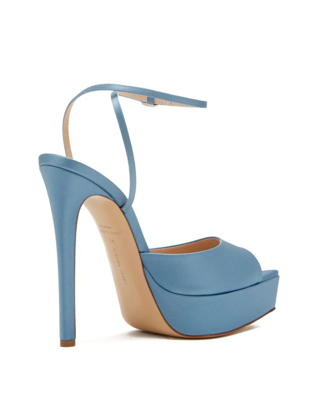 Andrea Wazen Andrea Platform Heeled Sandals in Blue | Lyst