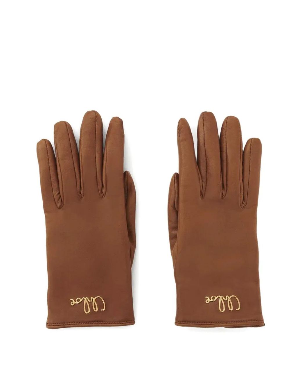 Chloé "Chloé" Iconic Gloves in Brown | Lyst