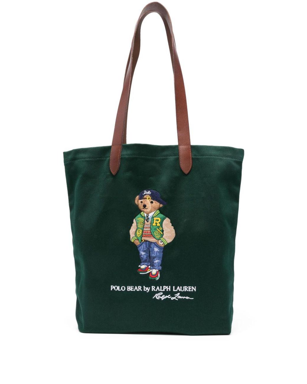 Polo Ralph Lauren Embroidered Polo Bear Tote Bag in Green for Men | Lyst