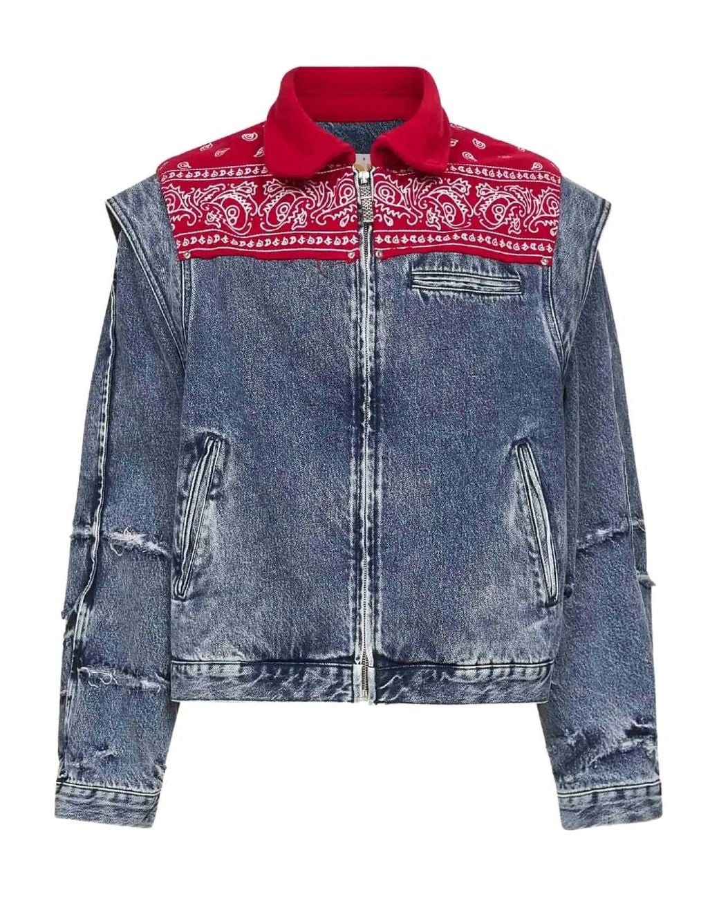 PDF Zip-Up Denim Jacket in Blue for Men | Lyst UK