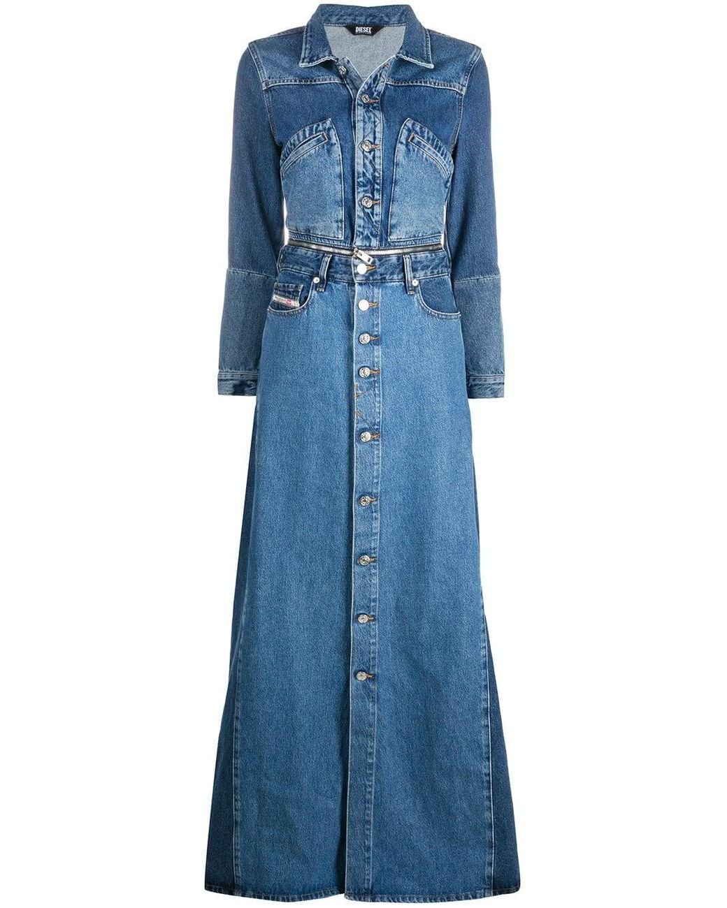 DIESEL Convertible Denim Coat in Blue | Lyst