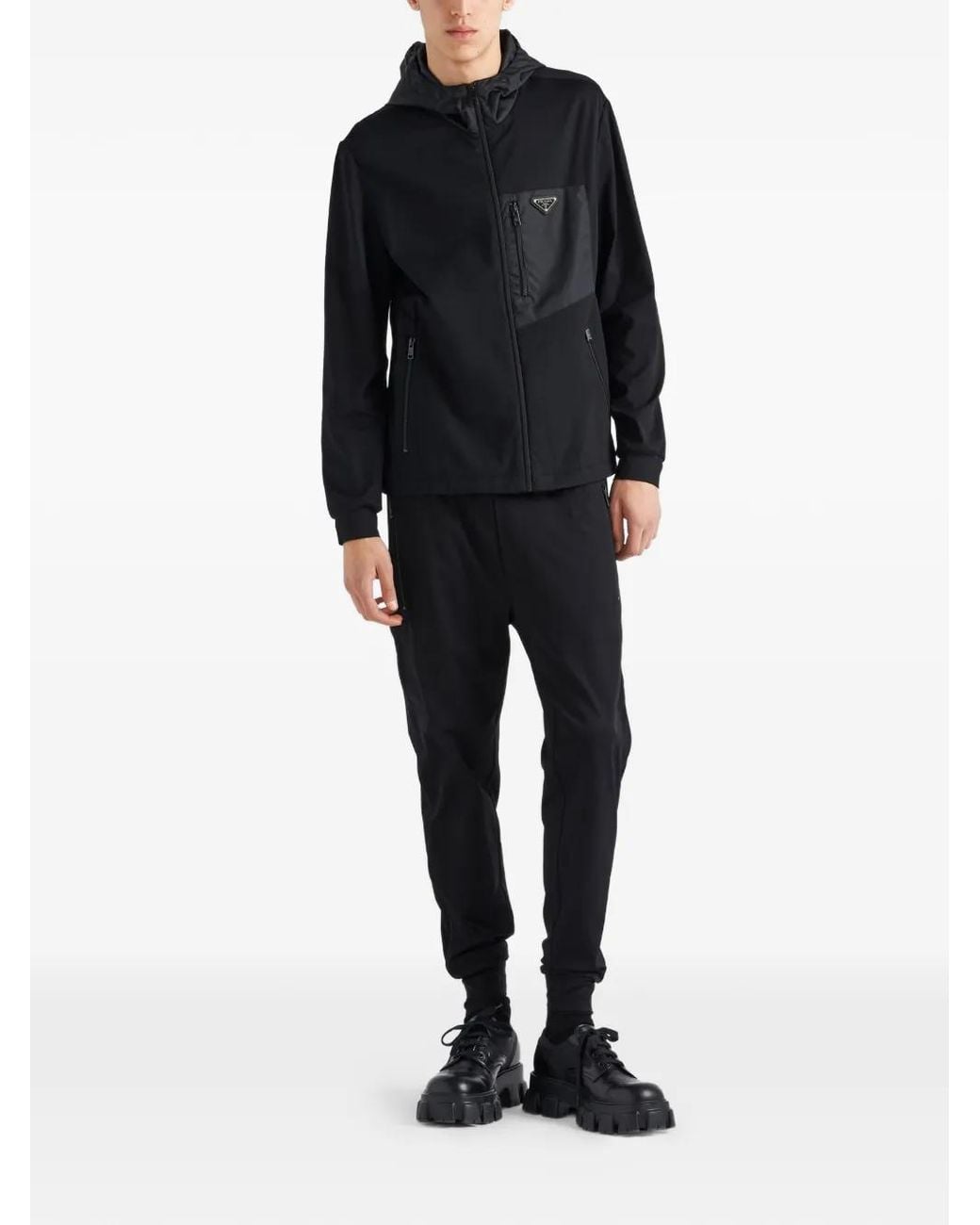 Prada Drawstring Piping Trousers in Black for Men | Lyst