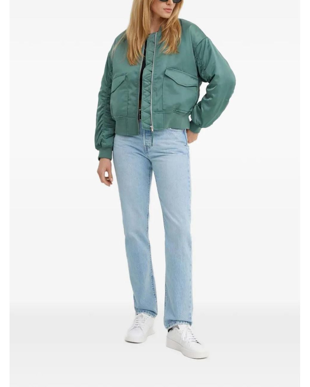 Levi's Flap-Pocket Bomber Jacket in Green | Lyst