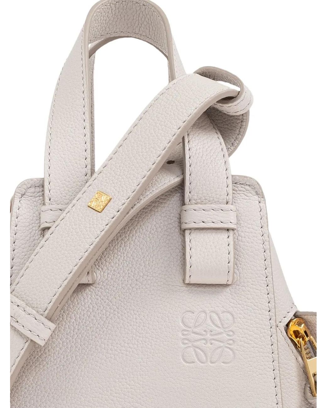 Loewe Hammock Compact Leather Handbag in White | Lyst UK