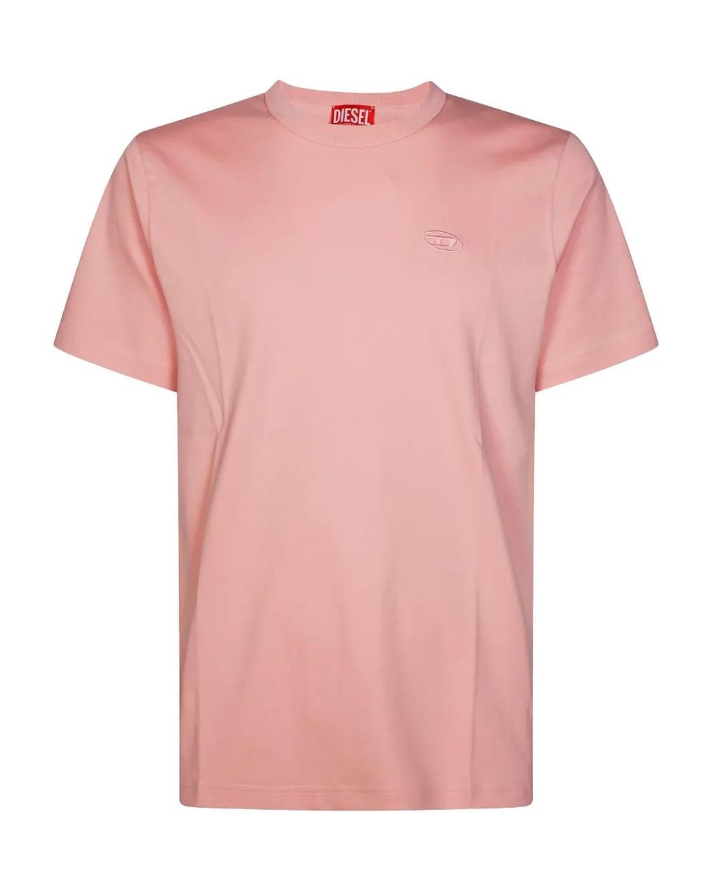 DIESEL T-Adjust-Slits-R17 Logo-Detailed T-Shirt in Pink for Men | Lyst UK